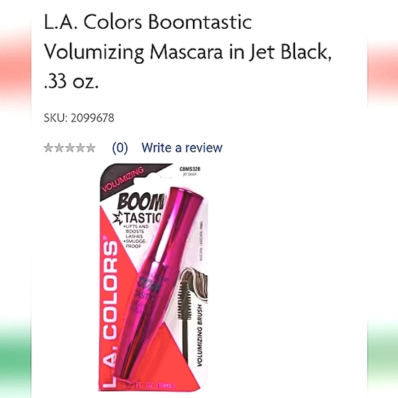 L.A. Colors | Makeup | La Colors Boom Tastic Jet Black Mascara | Poshmark